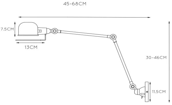 Lucide 45252/11/97 - Nástěnné svítidlo HONORE 1xE14/40W/230V