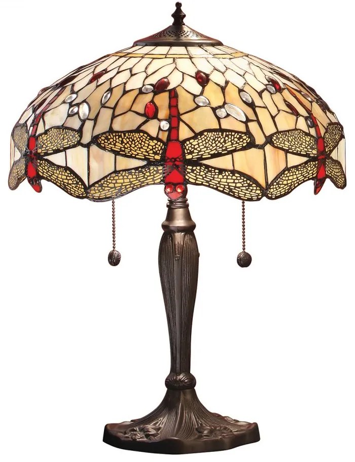 Dragonfly beige stolní lampa Tiffany 64085