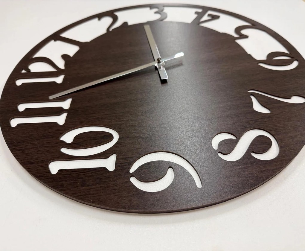 dřevo života Nástěnné hodiny CLOCK Zvolte barvu dekoru: Ořech, Zvolte velikost hodin (cm): 35x35, Barva ručiček: Černé