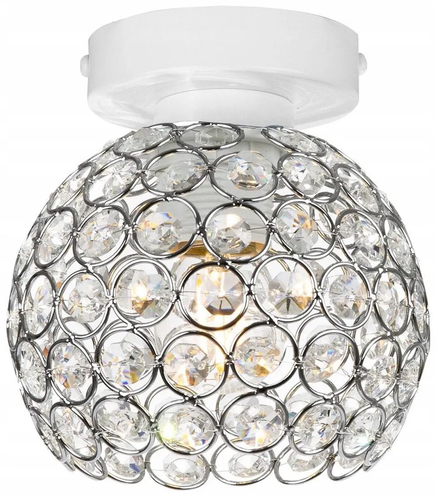 Stropní svítidlo Crystal, 1x stříbrné křišťálové stínítko, (výběr ze 2 barev konstrukce)
