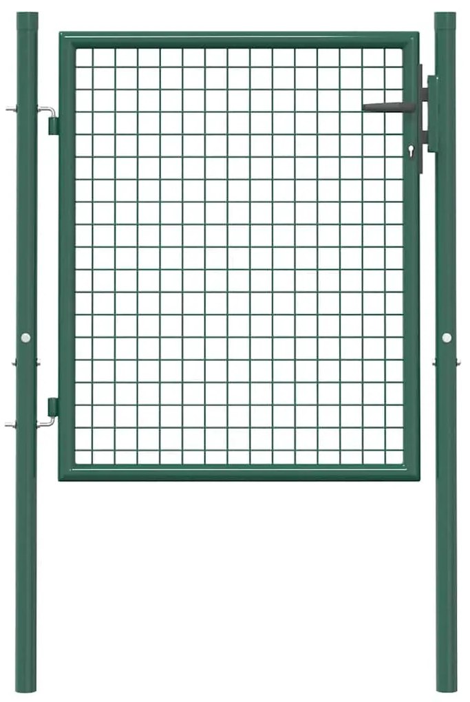 vidaXL Marketos Plotová branka ocelová 100 x 75 cm zelená