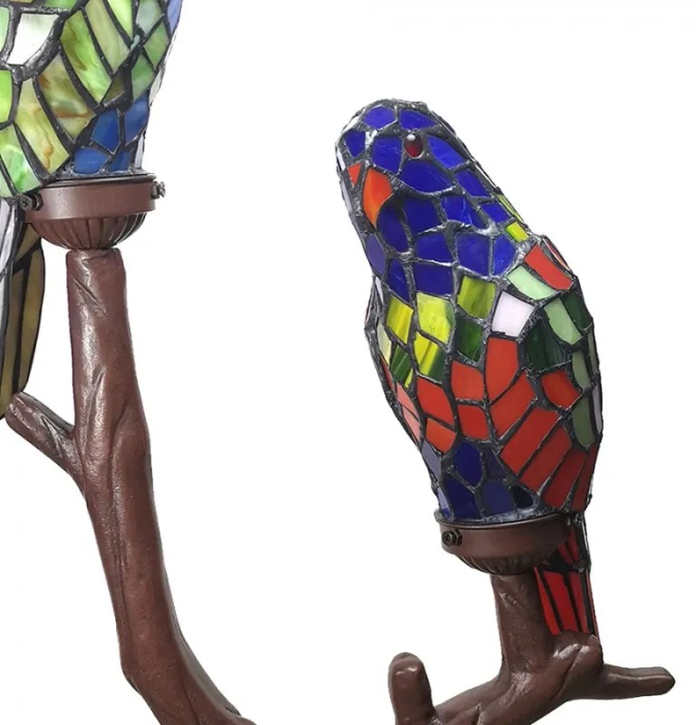 Stolní lampa Tiffany Parrots – 50x24x63 cm