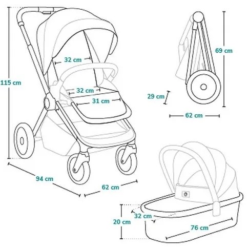Lionelo - Kombinovaný kočárek 2v1 LAYLA Black Onyx