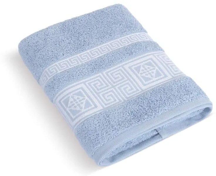 Froté ručník, osuška řecký vzor světle modrá