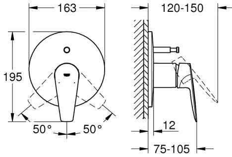 GROHE 29190001 - Vanová baterie BAUEDGE DN 15 lesklý chrom