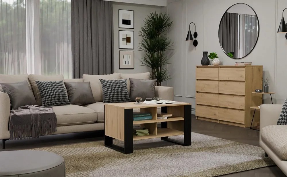Konferenční stolek LAWA Modern 4P Slim II dub artisan/černý