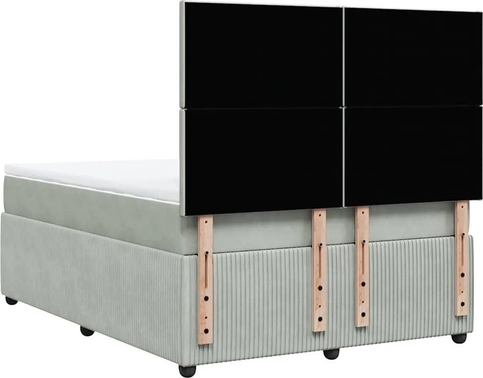 Box spring postel s matrací světle šedá 140x200 cm samet 3292352