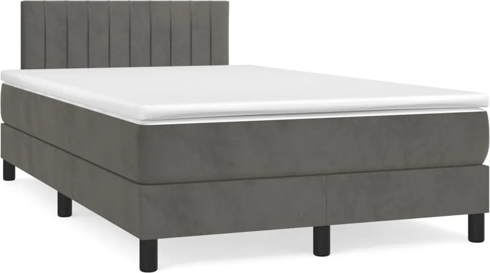 Box spring postel s matrací tmavě šedá 120 x 200 cm samet 3141414