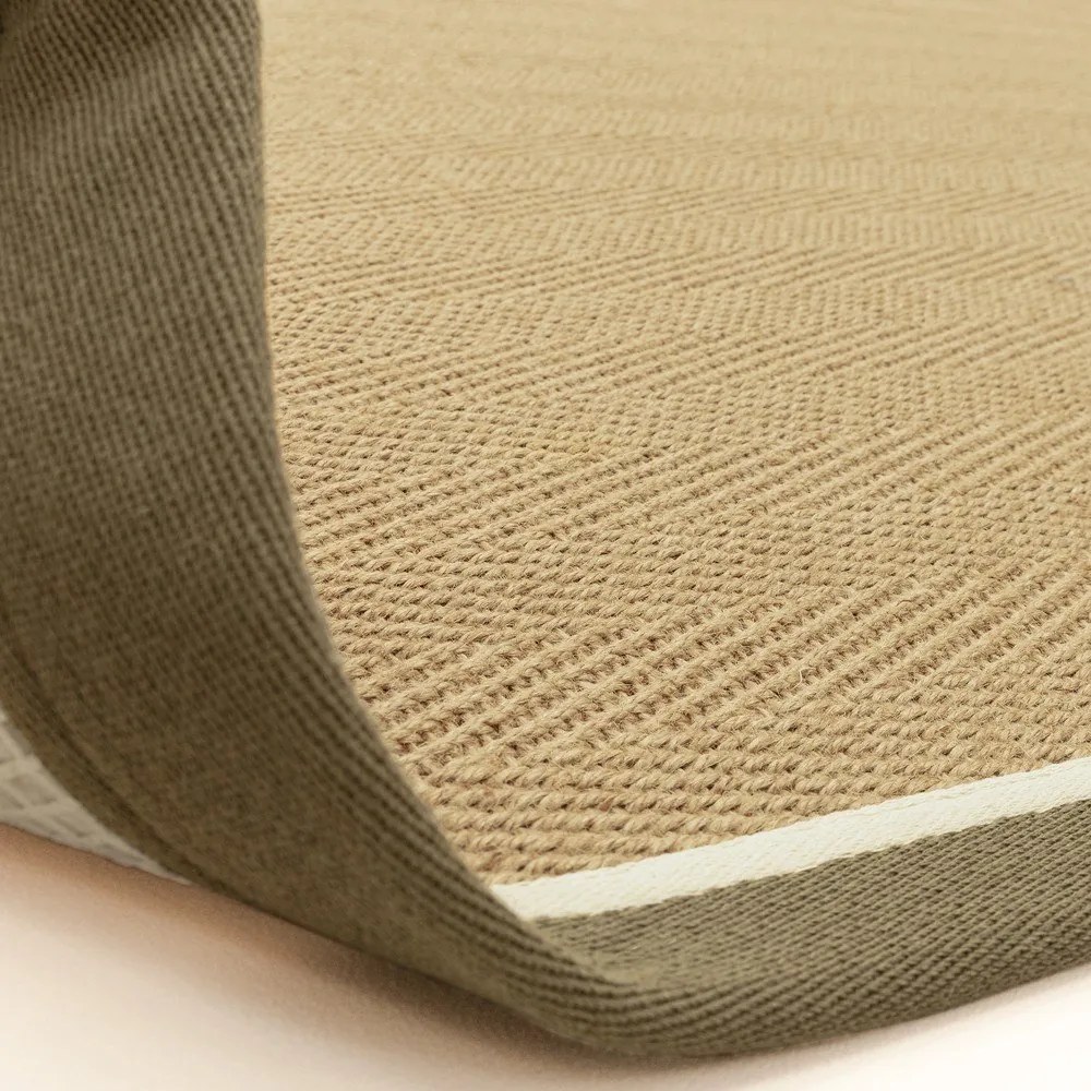 Khaki/v přírodní barvě oboustranný/ručně tkaný jutový koberec 160x230 cm Bordo Herringbone Khaki – Asiatic Carpets