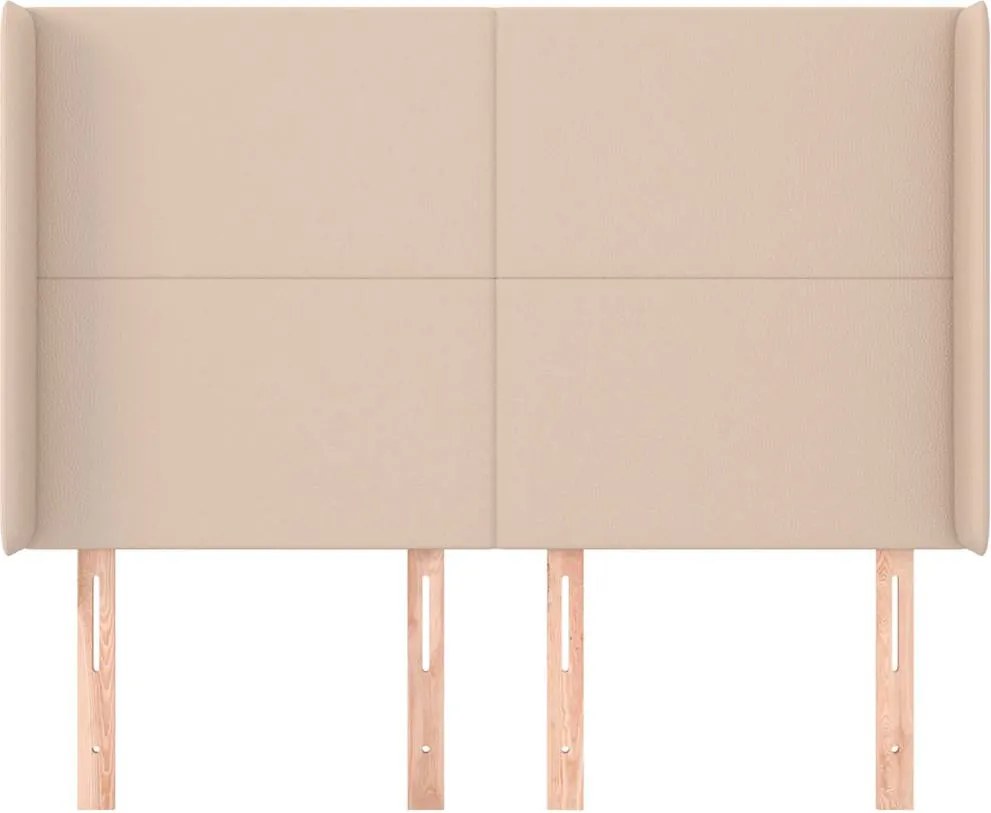 Čelo postele typu ušák cappuccino 147x16x118/128 cm umělá kůže 3119395