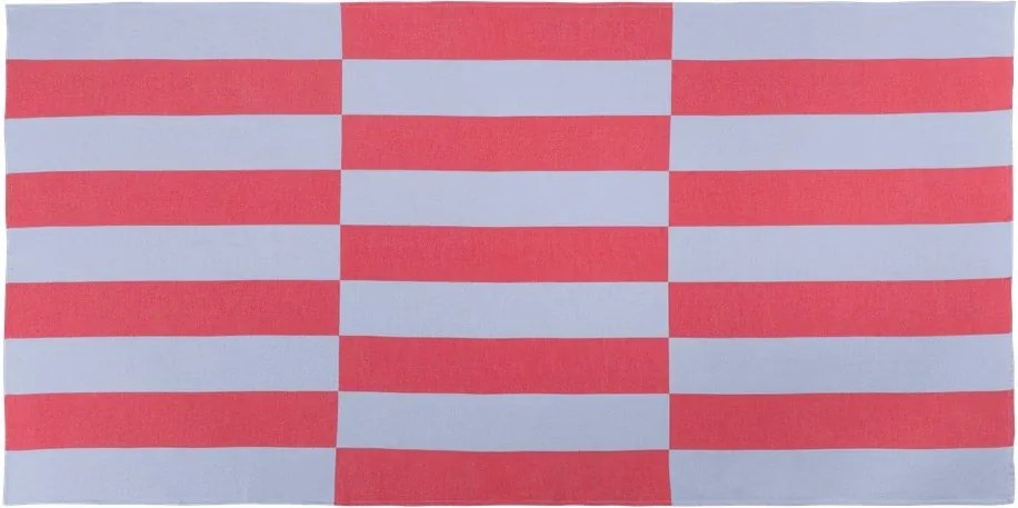 Červená/světle modrá bavlněná plážová osuška 100x160 cm Su – noo.ma