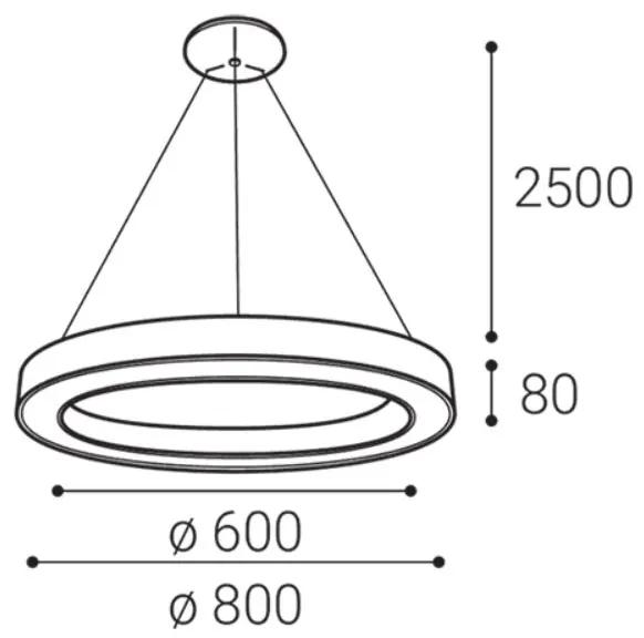Led2 Závěsné LED svítidlo SATURN P-Z ø 80 cm, černá Varianty: 3000K/4000K Casambi TW