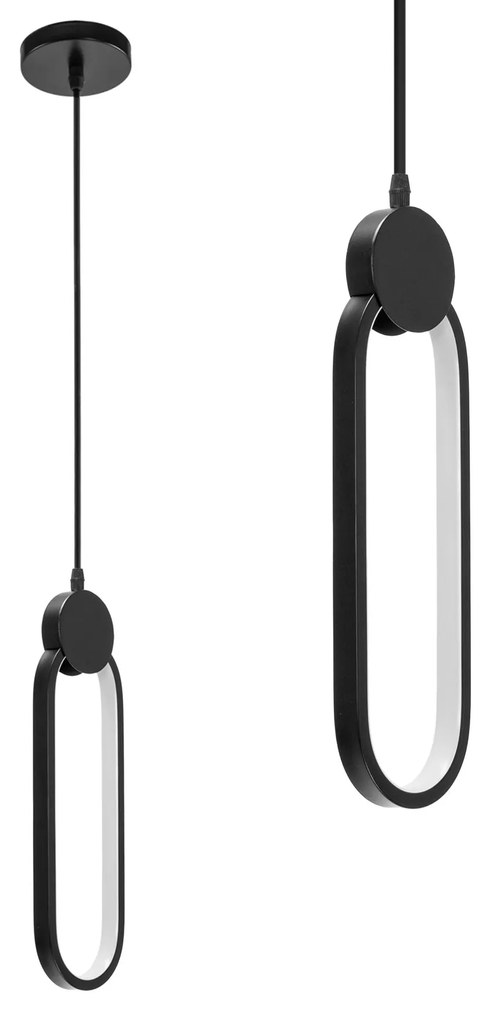 Toolight - LED závěsné stropní kruhové svítidlo APP851-CP, černá, OSW-07020