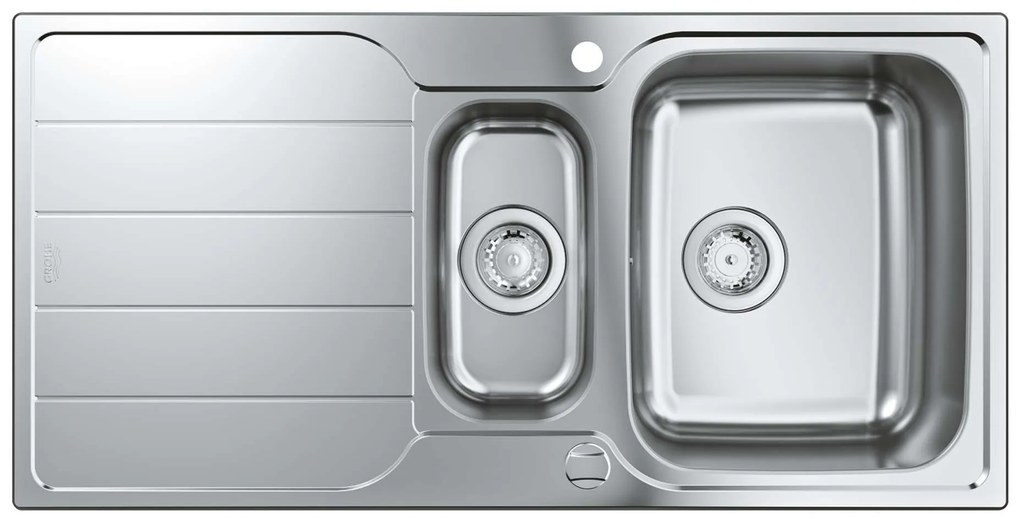Grohe - Dřez K500 s automatickým odtokem, 100x50 cm, kartáčovaná nerez 31572SD1
