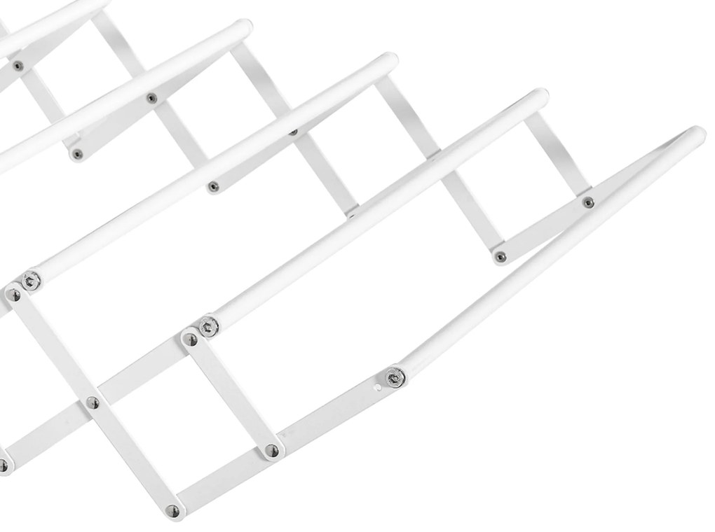 HOMCOM Nástěnný sušák na prádlo 57,5 cm prostorově úsporný kůň na prádlo pro interiér i exteriér Kov v bílé barvě 63,5 x 60 x 20 cm
