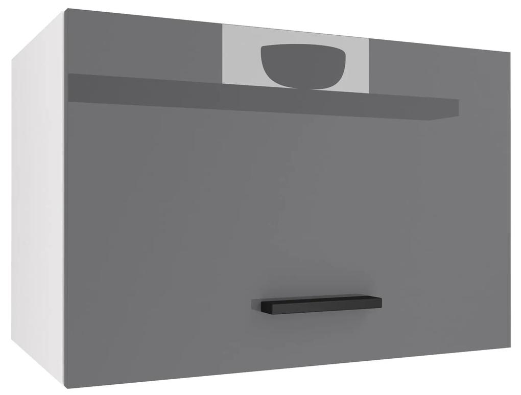 Kuchyňská skříňka Belini nad digestoř 60 cm šedý lesk  INF SGP60/3/WT/S/0/B1