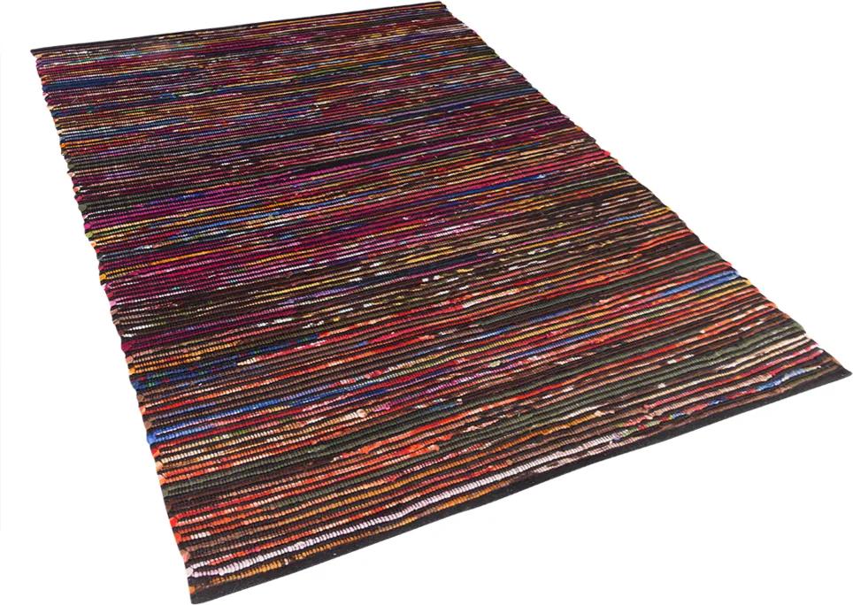 Různobarevný bavlněný koberec v tmavém odstínu 140x200 cm - BARTIN