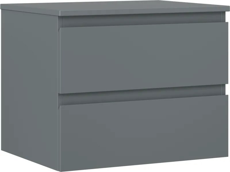 Mexen Orio, koupelnová skříňka 60 cm s horní deskou, 2 zásuvky, grafitová matná, 91A10-06047-2-BFFC66