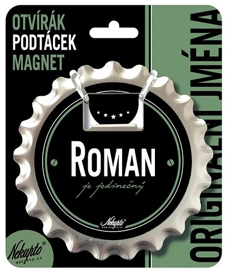 V.I.P. Otvírák na pivo, podtácek se jménem ROMAN V.I.P.
