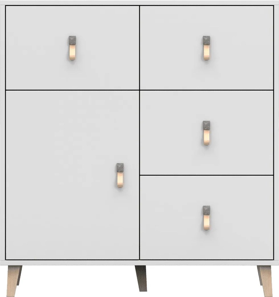 IDZ Komoda FIGO 4S1D 03, 90 cm Bílá