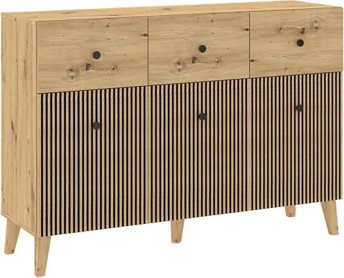 Komoda Laranga II, dub artisan / černá