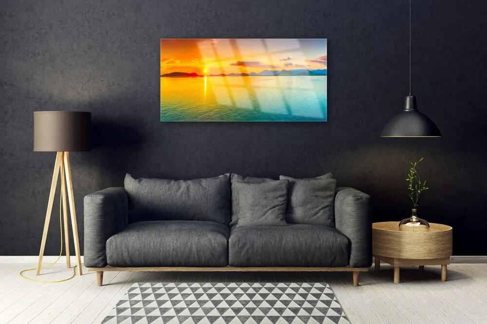 Obraz na skle Moře Slunce Krajina 140x70 cm