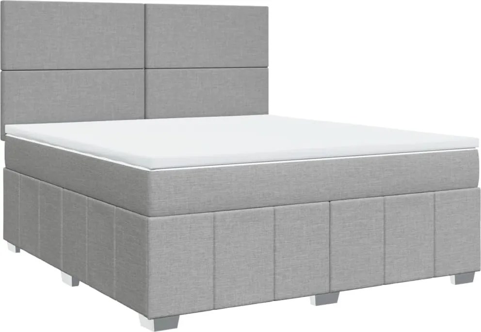 Box spring postel s matrací světle šedá 180 x 200 cm textil 3291740