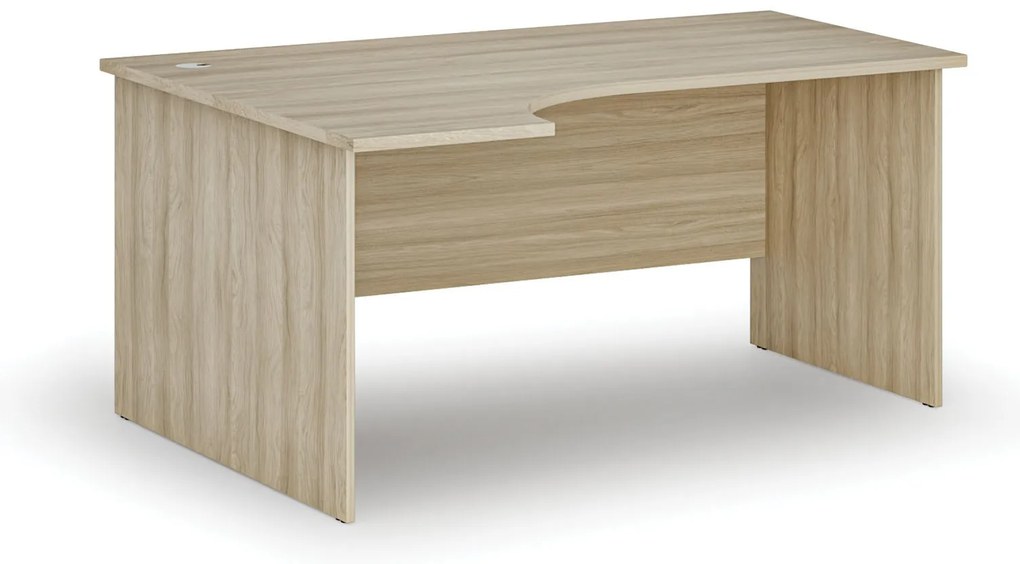 Rohový kancelářský psací stůl PRIMO WOOD, 160x120 cm, levý, dub přírodní