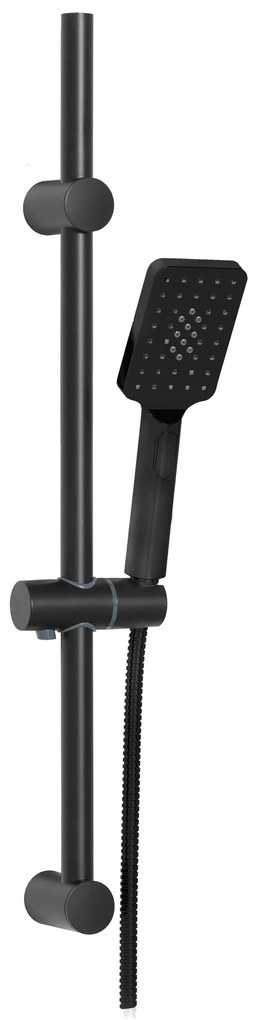 Invena Nyks, sprchový sloup s 3-funkční ruční sprchovou hlavicí, černá matná, INV-AU-32-Z04-G