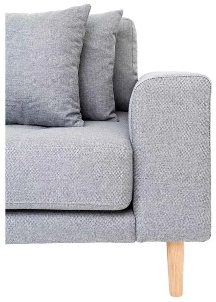 Designová sedačka s otomanem Ansley světle šedá - levá