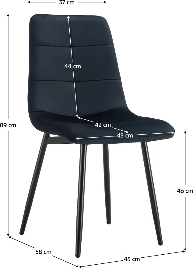 Jídelní židle, černá Velvet látka/kov, DAMIA TYP 1