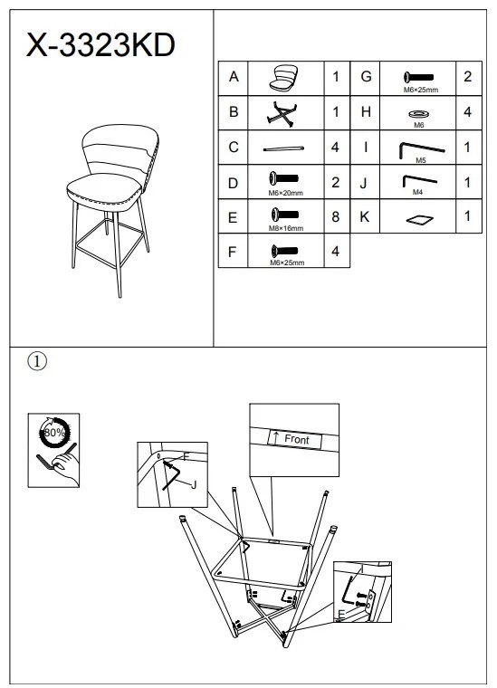 Mauro Ferretti Barové židle Losanna Verde SET 2 ks 44X59X108 cm