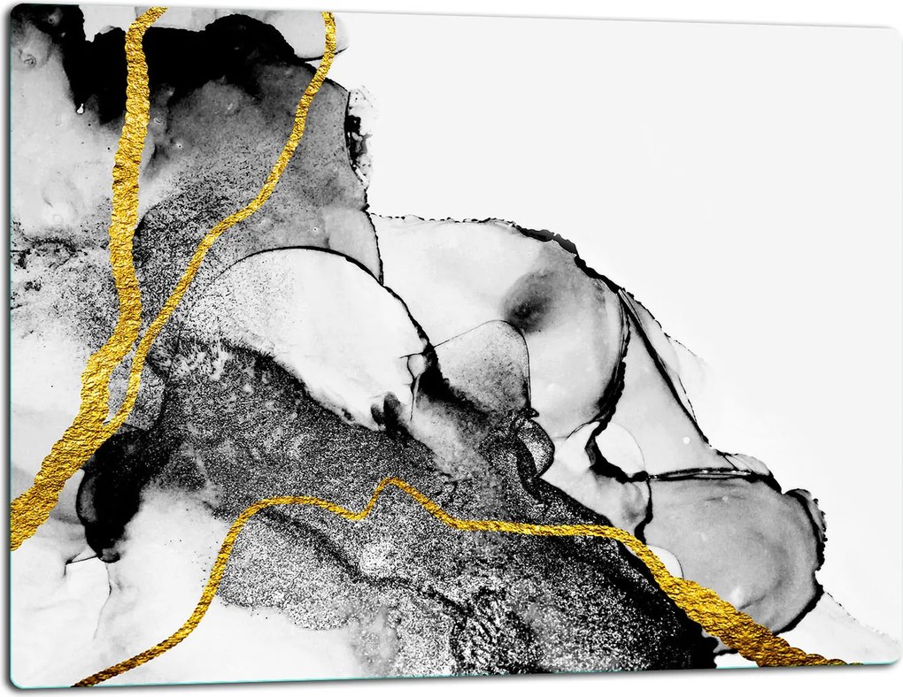 Skleněná Deska Na Krájení 52x40 Mramor Tvrzené Sklo 7v1