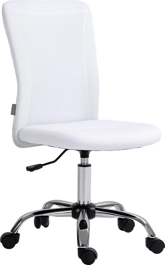 Vinsetto Ergonomická kancelářská židle s nastavitelnou výškou, manažerská židle, 360° otočná, bílá síťovina