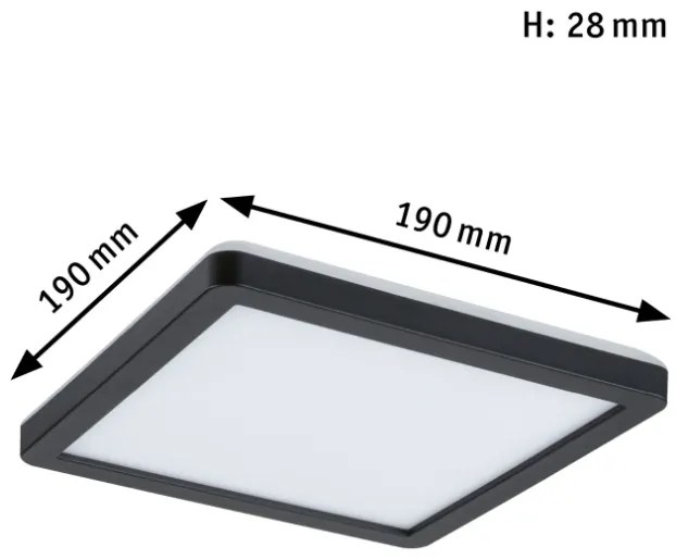 Paulmann 71014 Atria Shine, černé stropní svítidlo s korónou, 11,2W LED 4000K, 19x19cm