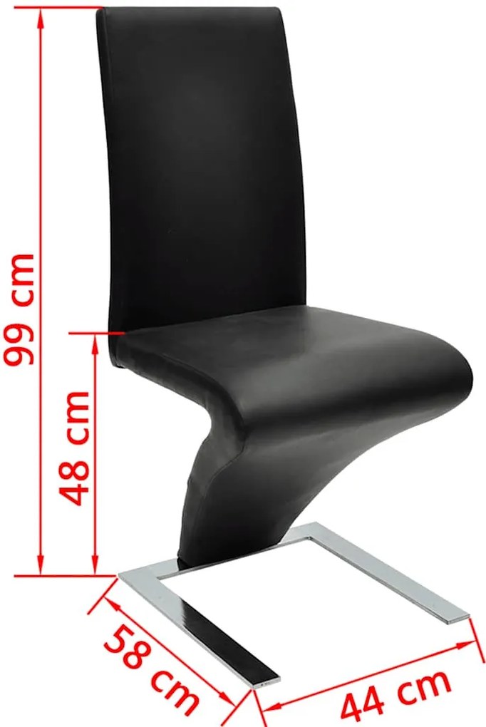 Jídelní židle 2 ks černé umělá kůže 240042