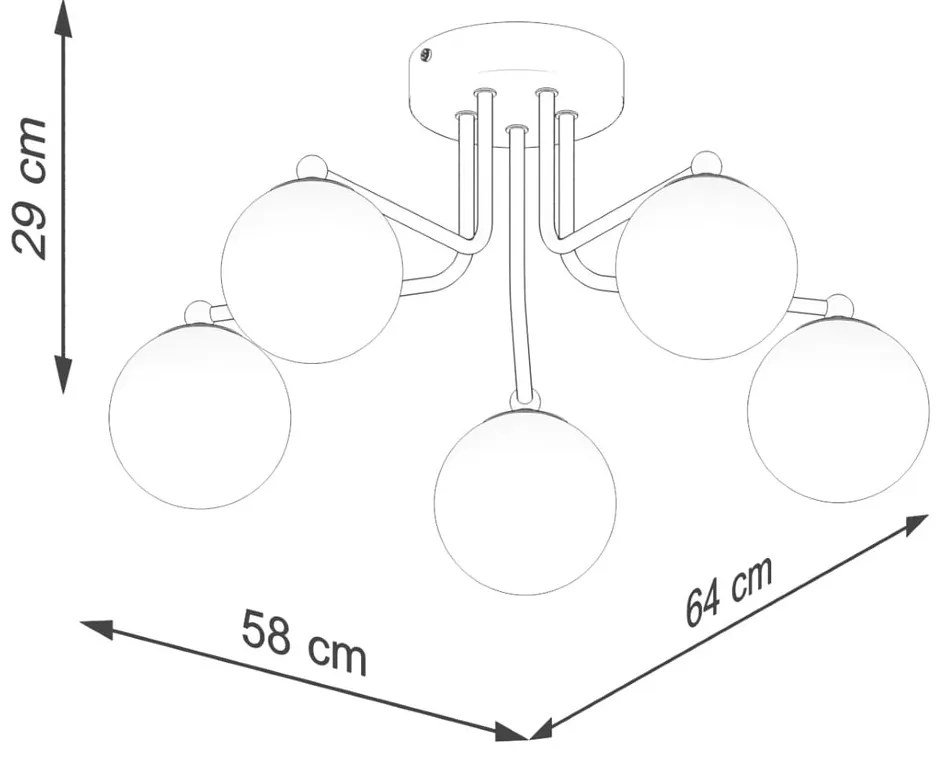 Černobílé stropní svítidlo Beam – Sollux
