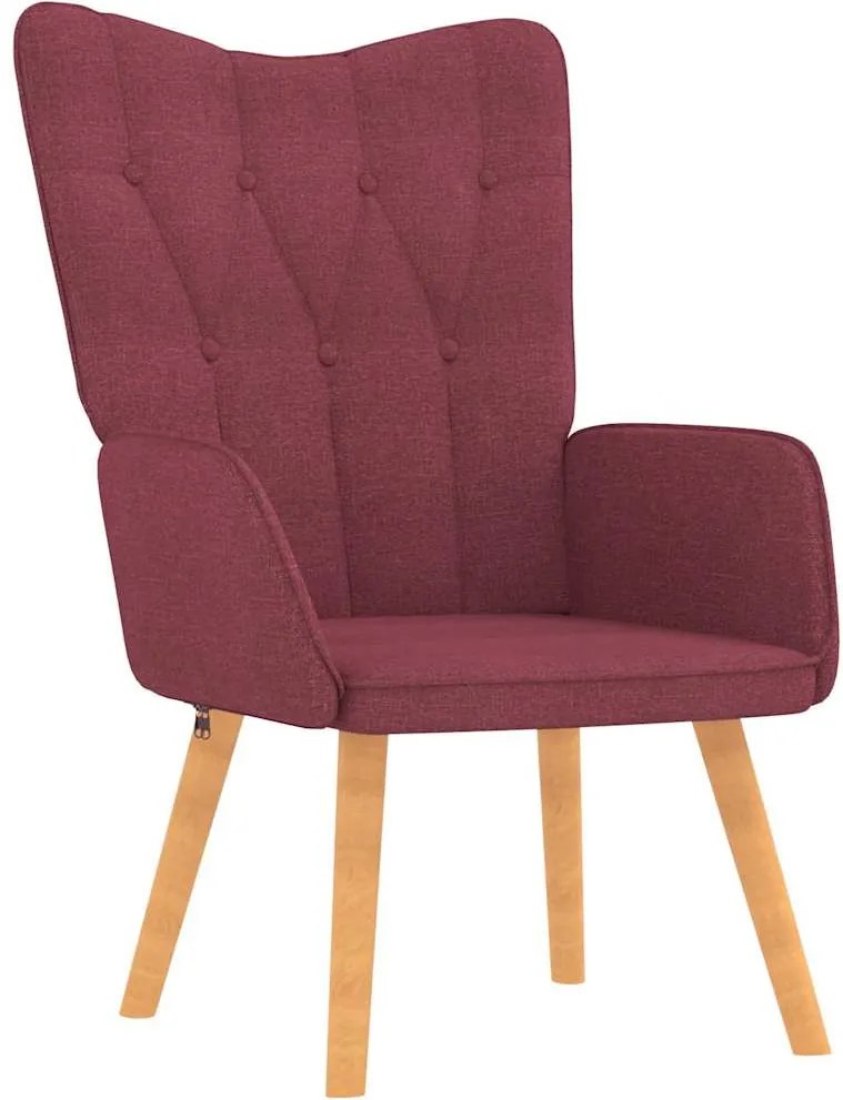 Relaxační křeslo se stoličkou vínové textil 327542