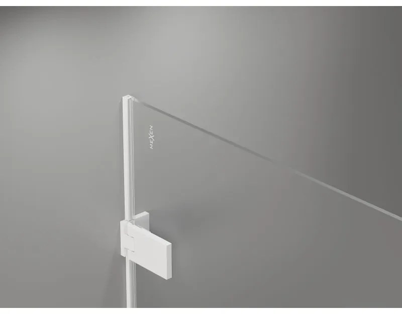 Mexen Lunar-F L, sprchový kout pravý 90 x 90 cm, 8mm čiré sklo, bílý profil, 836L-090-090-20-00-P