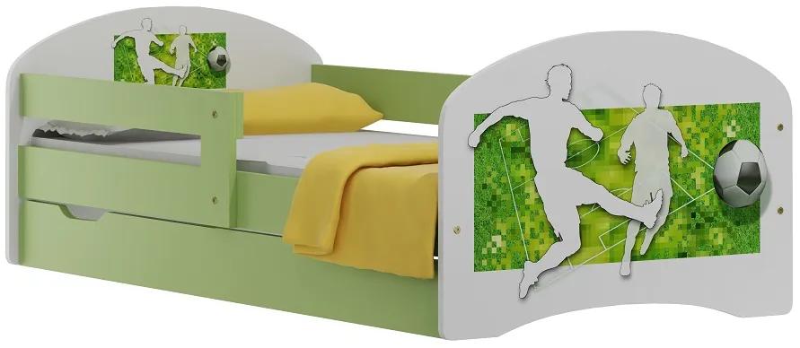 MAXMAX Dětská postel se šuplíky FOTBALISTA S MÍČEM 200x90 cm