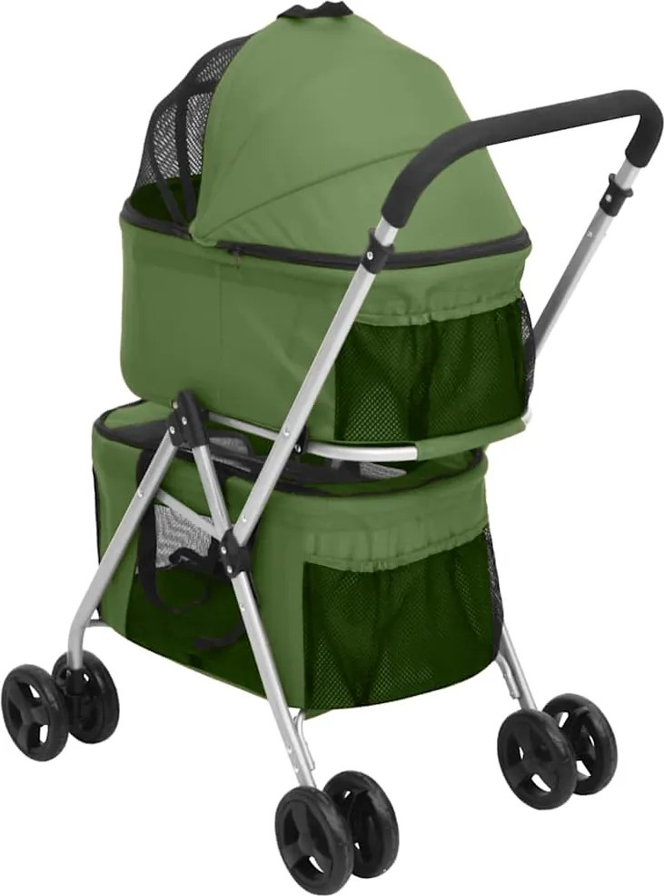 2patrový skládací kočárek pro psa zelený 83 x 48 x 97 cm oxford 172207