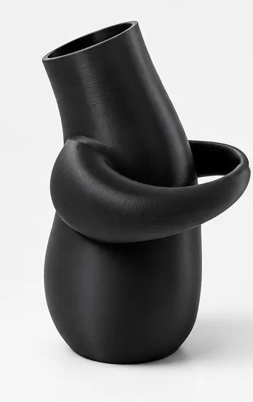 váza, sada 2 ks, styl klasický, plast, 12/15x5/6 cm, černá/bílá, Dekorino VD0260014