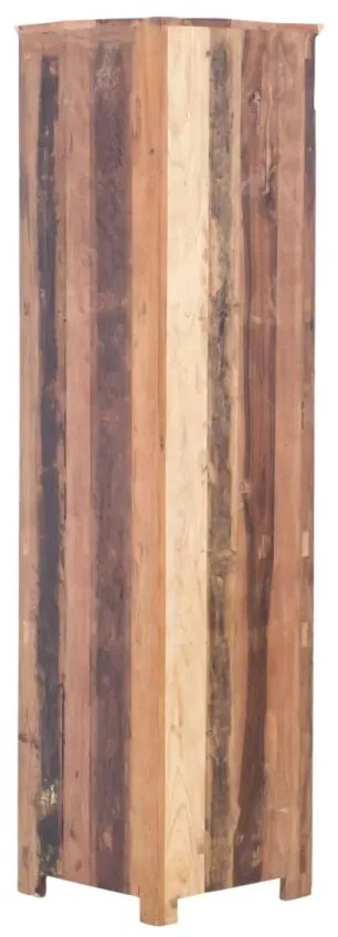 furniture-nabytek.cz - Masivní rohová vysoká skříň Samira z recyklovaného dřeva, lakovaná, hnědá – 65×30×185 cm