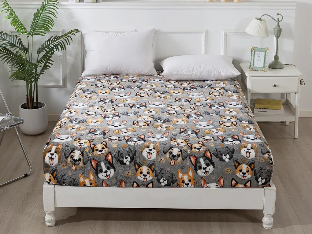 XPOSE® Mikroplyšové prostěradlo DOGS Exclusive 180x200 cm