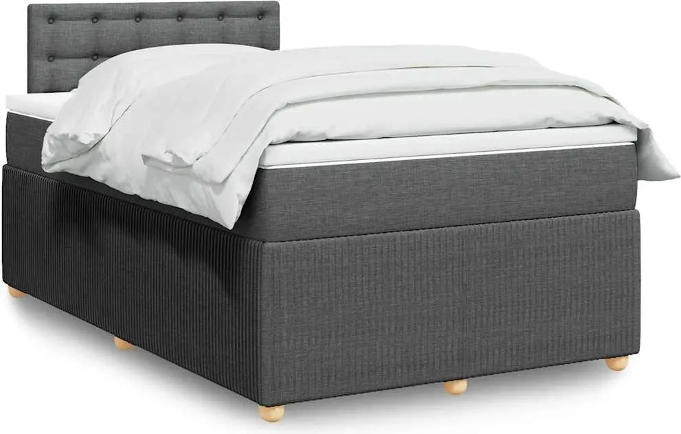Box spring postel s matrací tmavě šedá 120x200 cm textil 3287438