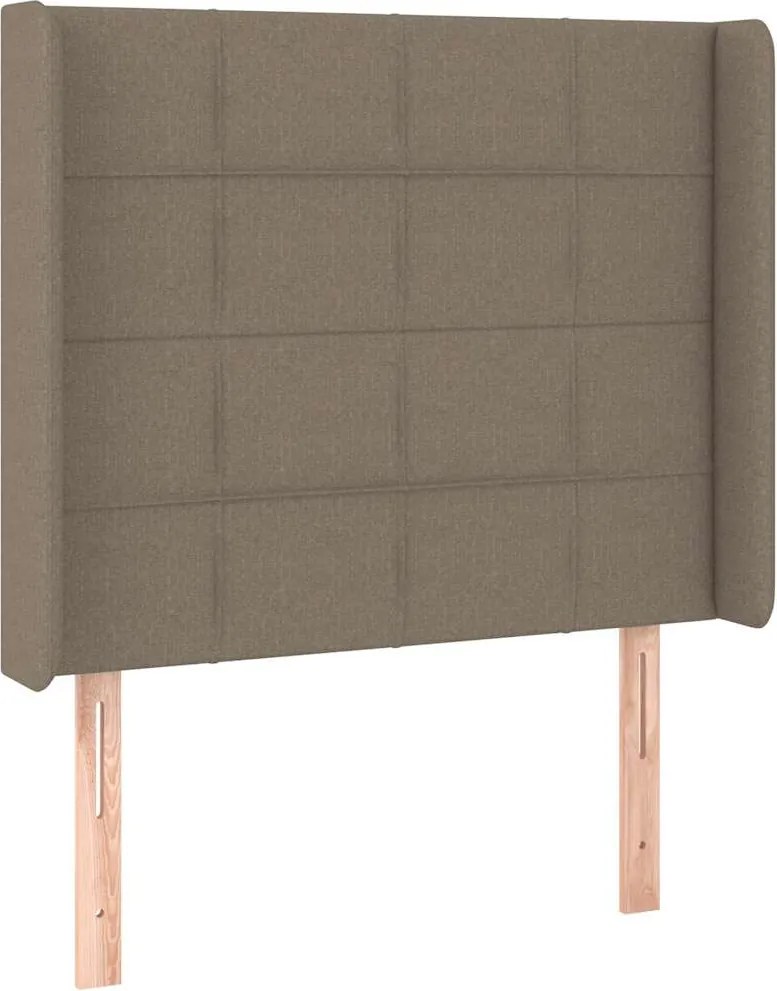 Čelo postele s LED taupe 93 x 16 x 118/128 cm textil 3124034
