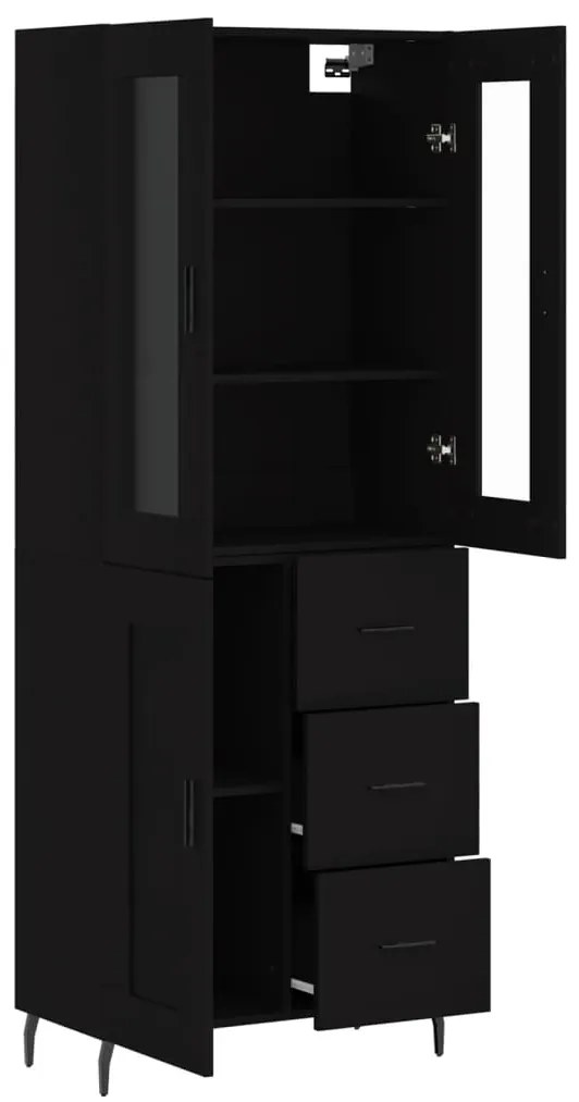 Skříň highboard černá 69,5 x 34 x 180 cm kompozitní dřevo - Default Title