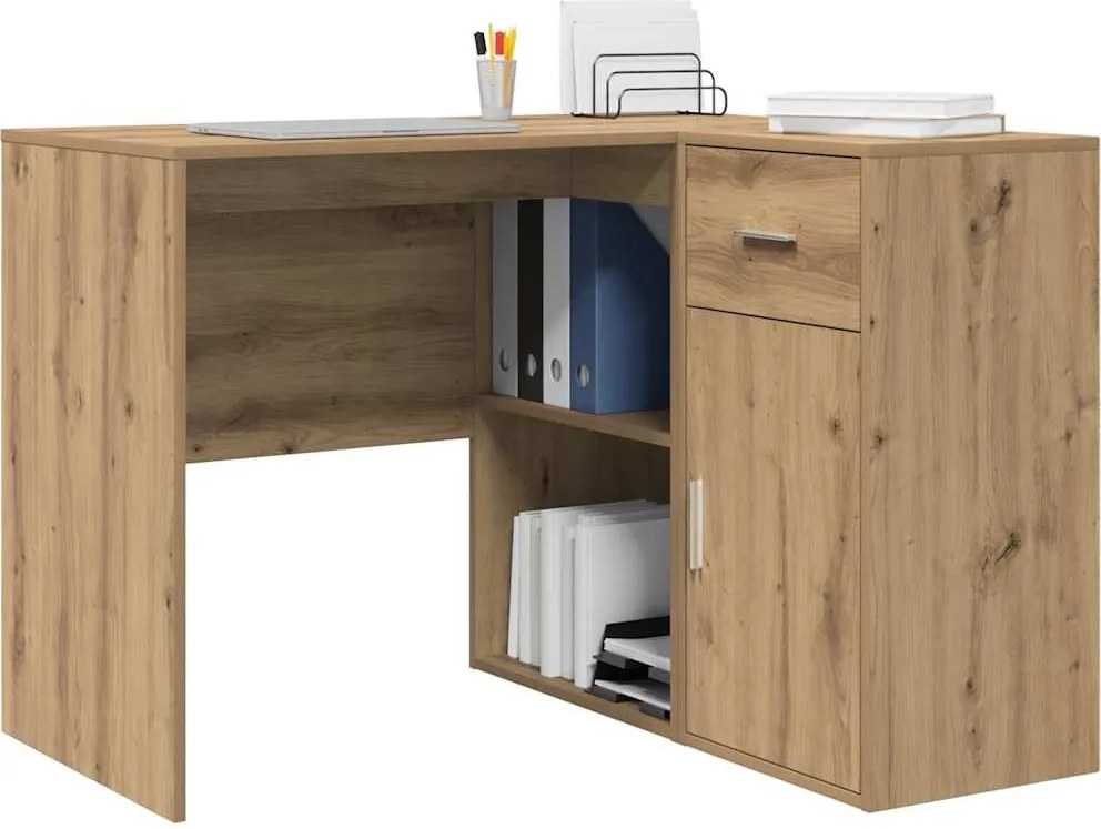 Rohový psací stůl se zásuvkou Artisanový dub 102 x 88 x 75 cm 3337280