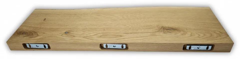 Melzevo Dřevěná police - hluboká Odstín dřeva: Tmavě hnědý vosk, Velikost: 60x22x4 cm, Logo: S logem
