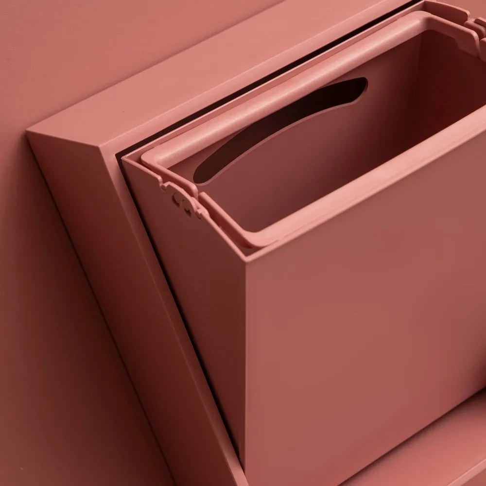 Starorůžový odpadkový koš na tříděný odpad/nástěnný z recyklovaného plastu Recycling Box – ReCollector